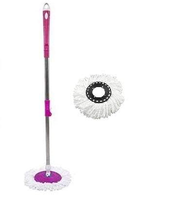 KOYNAS Standard Pink Mop Rod Stick - Stainless Steel Pole Spin Mop ...