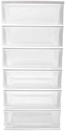 Amazon.com: 6 Clear Drawer Storage Organizer Rolling Cart,Home ...