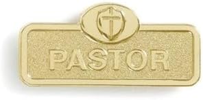 Amazon.com : Badge-Pastor w/Cross-Magnetic Back-Brass (2-1/16 x 7/8 ...