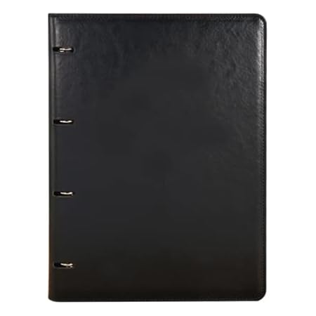A4 Binder Refillable Notebook Round Ring Binder Notebook Leather Cover ...