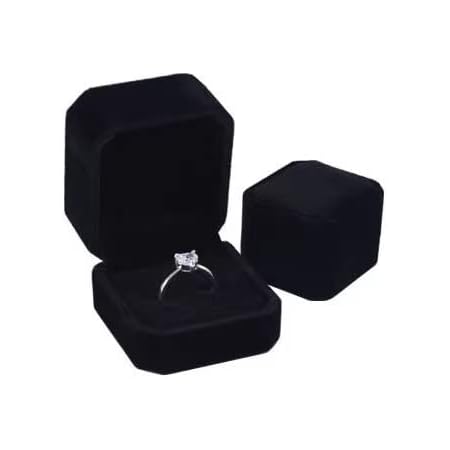 1Pc 5.5*5*4cm Velvet Black Ring Boxes for Jewellery Gift Boxes Ring Box ...