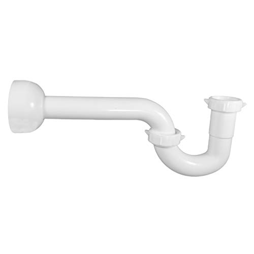 Highcraft Plastic P-Trap 1-1/2" White P-Trap with Adapter for kitchen ...