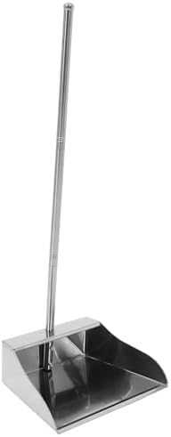 Amazon.com: Stainless Steel Dust Pan Upright Standing Dustpan Long ...