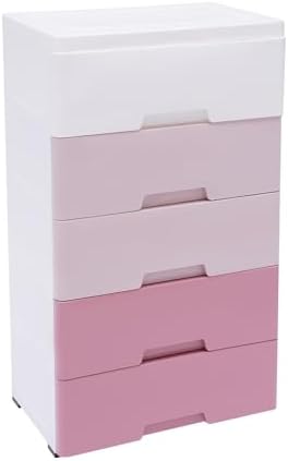 Amazon.com: Plastic Drawers Storage Cart Mobile Cabinet with Casters, 5 ...