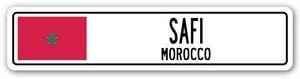 Amazon.com: SAFI, MOROCCO Street Sign Sticker Decal Wall Window Door ...