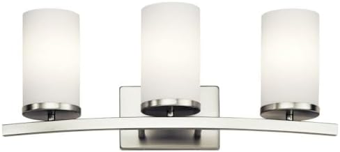 Kichler Lighting 45119NI Calleigh 3LT Vanity Fixture, Brushed Nickel ...