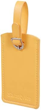 Amazon.com | Samsonite 2-Pack Leather Luggage ID Tag, Black Logo, One ...