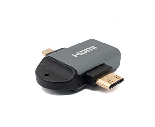 System-S HDMI Y Adapter 4K Standard Female to Mini Male & Micro Male ...