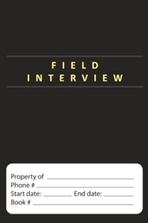 Field Interview: Field Notes Notebook, Lined Mini Notepad for Work, Law ...