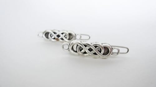 Amazon.com : 2 extra tiny small silver metal filigree barrette hair ...