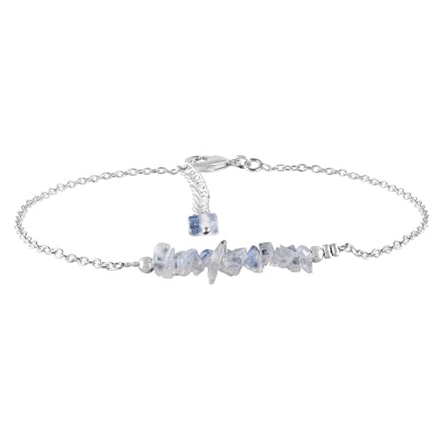 InfinityGemsArt Natural Rainbow Moonstone Anklet for Women, Chips Bar ...