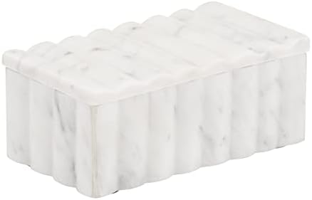 Amazon.com: Sagebrook Home White Marble Decorative Storage Box ...