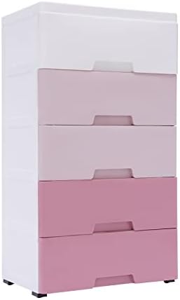 Amazon.com: Plastic Drawers Storage Cart Mobile Cabinet with Casters, 5 ...