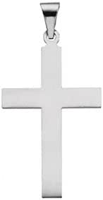 Amazon.com: 14kt White Gold Smooth Cross Pendant 28x18mm : Clothing ...