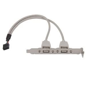 2 Port USB 2.0 Rear Panel Expansion Bracket to Motherboard USB Header ...