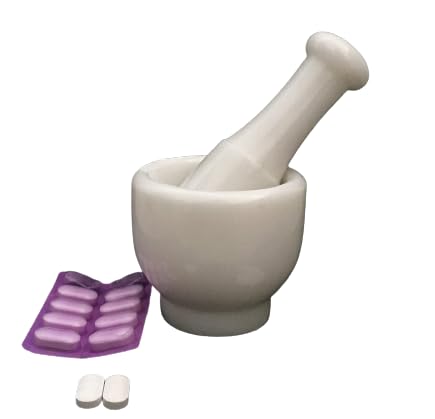 Krixkart Marble Imam Dasta Mortar and Pestle Set/Kharal/Idi Kallu/Khal ...