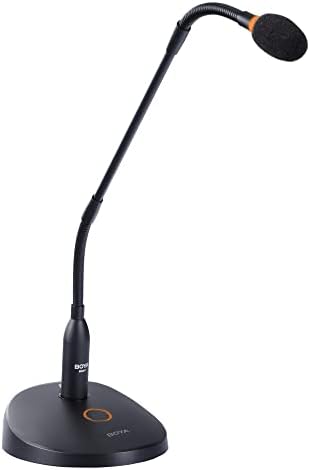 BOYA Desktop Condenser Podium Microphone, 18" Bi-fold Gooseneck ...