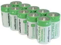 Amazon.com: multicomp PRO 10 Pack D Cell Battery, Alkaline, 1.5V, 7200 ...