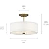 Kichler, Shailene 14" 3 Light Round Semi Flush with Satin Etched White ...