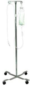 Rolling 2-Hook 4-Leg Chrome Plated IV Stand Pole Wheeled I V Poles I.V ...