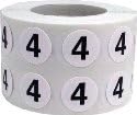 Number 4 Circle Labels, 13 mm 1/2 Inch Inventory Stickers 1000 Pack ...