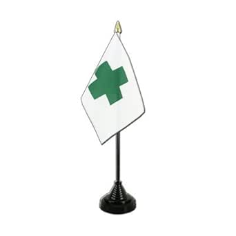 Green Cross Flag, Table Flag, 4" x 6", MaxFlags® : Amazon.co.uk: Garden