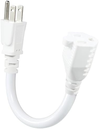 KUNCAN Short Power Extension Cord - 15A 6 Inch 3 Prong Outlet Saver ...