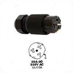 Hubbell CS8364L Locking Connector, 50 amp, 3 Phase 250V, 3 Pole 4 Wire ...