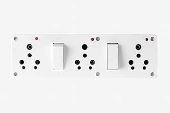Cona 16 Amp Switch Socket Box, White, LED Indicator, 2+2 Combined Box ...