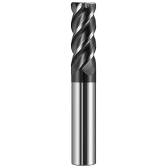 1pcs HRC60 Carbide Corner Radius End Mill 4Flute Metal Router Bit R0.5 ...