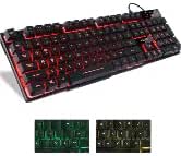 Amazon.com: mafiti Gaming Keyboard Wired USB Full Size 3-Colors ...