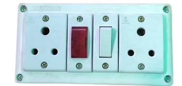 Buy 2 Pin Switch Board Universal PVC Brown Extension Board with 3 ...