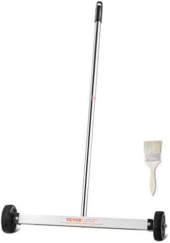 VEVOR Magnetic Sweeper with Wheels, 17inch Mini Magnetic Sweeper, 10 ...