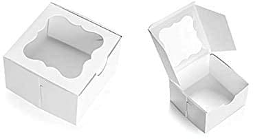 White Cake Box (Half kg) Pack of 10 (Size,7X7X5) Paperboard White Lock ...