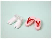 Amazon.com: 1/6 scale Obitsu 27cm female shoes 27SH-F010R Zori & Socks ...