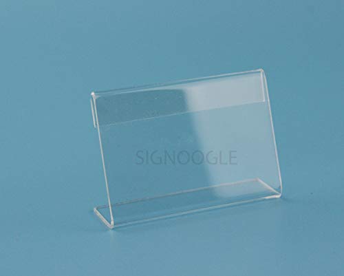 SIGNOOGLE Acrylic L Shape Price Name Plate Menu Card Sign Display Label ...