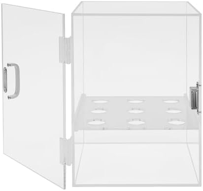 Acrylic Ice Cream Cone Display Case, 9-Hole Cone Holder with Removable ...