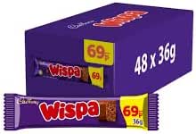 Cadbury Wispa Chocolate Bars 36gm x 48 | Creamy Milk Chocolate Delights ...