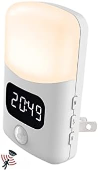 LUXON LED Motion Sensor Night Light with Digital Alarm Clock,Bathroom ...