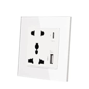 Universal 10-Pin Fast Charging USB Wall Dual Socket 18W Type-C USB Plug ...