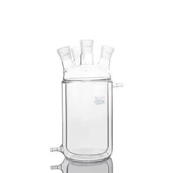 Lab Flask Double-Deck Cylindrical Four-Necked Flat Bottom Flask ...