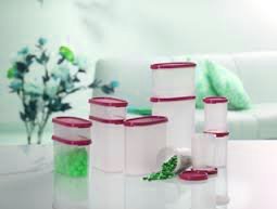 Buy Tupperware Dry Storage Set 11 pcs Set for Entire Kitchen (Red ...