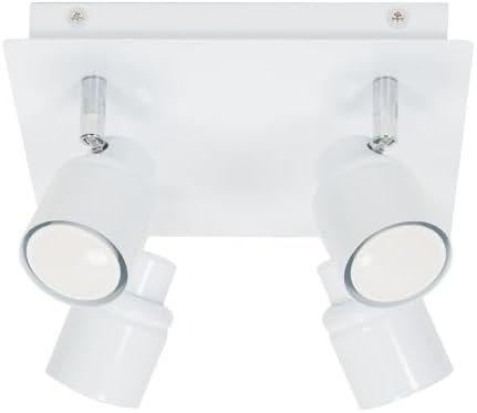 4 Way Square Ceiling Spotlight Adjustable GU10 IP44 Rated Bathroom Lamp ...