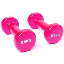 Buy vinyl dumbbell 50grm red color weight lifiting Online at Low Prices ...