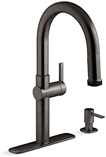 Moen Sleek Matte Black One Handle, Single-Hole Pulldown Kitchen Faucet ...