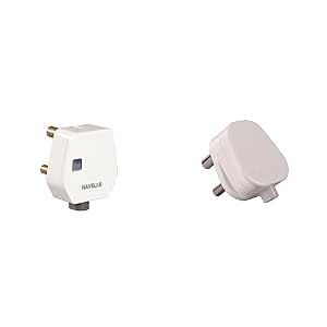 Havells AHLGWXW063 6A 3Pin Flat Plugtop with Indicator, white (Model ...