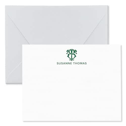 Amazon.com: Chic Interlocking 2 Letter Monogram Note Card and Envelope ...