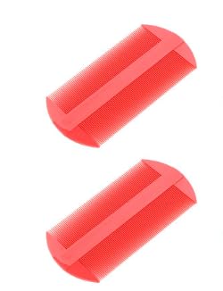 Amazon.com : 2Pcs Red Lice Comb,Double Sided Fine Tooth Combs,Fine ...