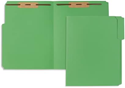 Amazon.com : 50 Green Fastener File Folders - 1/3 Cut Reinforced Tab ...