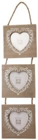 Triple Heart Wooden Photo Frame Grey : Amazon.co.uk: Home & Kitchen